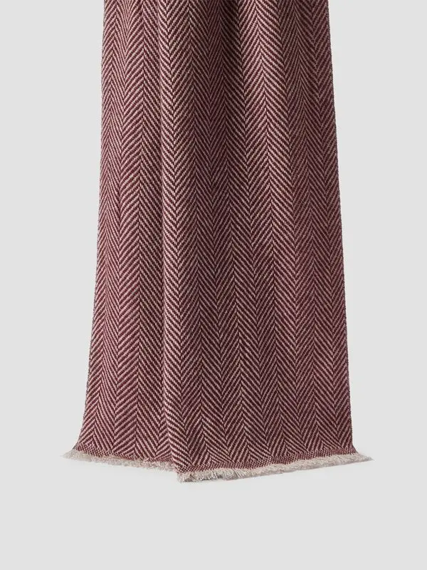 Brunello Cucinelli Cashmere Chevron Scarf - Amaranth