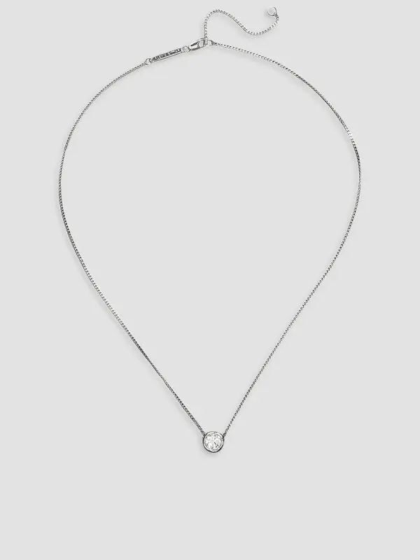 Alexis Bittar Asterales Silvertone & Cubic Zirconia Solitaire Pendant Necklace - Silver