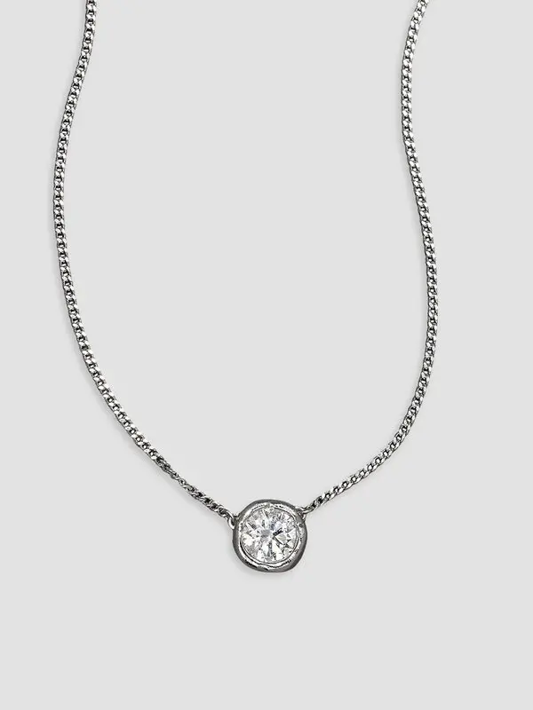 Alexis Bittar Asterales Silvertone & Cubic Zirconia Solitaire Pendant Necklace