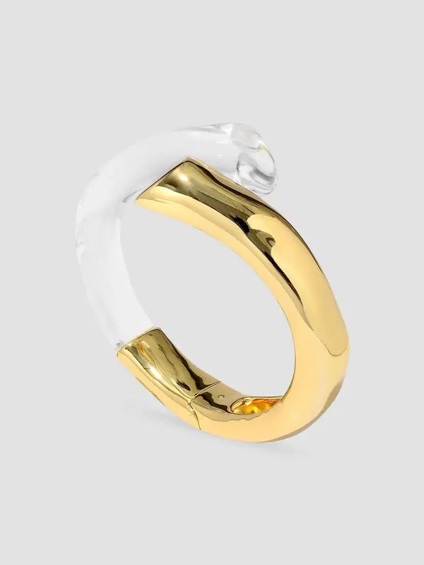 Alexis Bittar Liquid 14k-gold-plated & Lucite Bypass Bangle