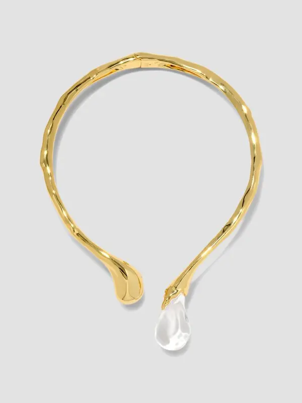 Alexis Bittar Liquid Lucite Sprout 14k-gold-plated Hinged Collar Necklace