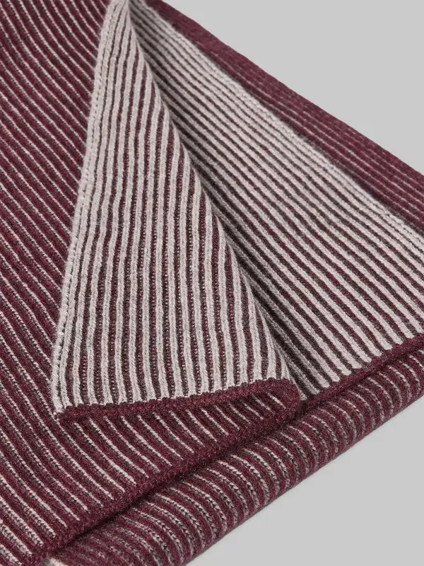 Brunello Cucinelli Cashmere English Rib Vanisé Knit Scarf - Bordeaux