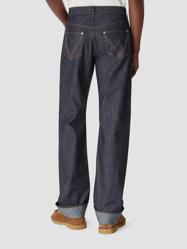 Bottega Veneta Cuffed Wide-leg Jeans
