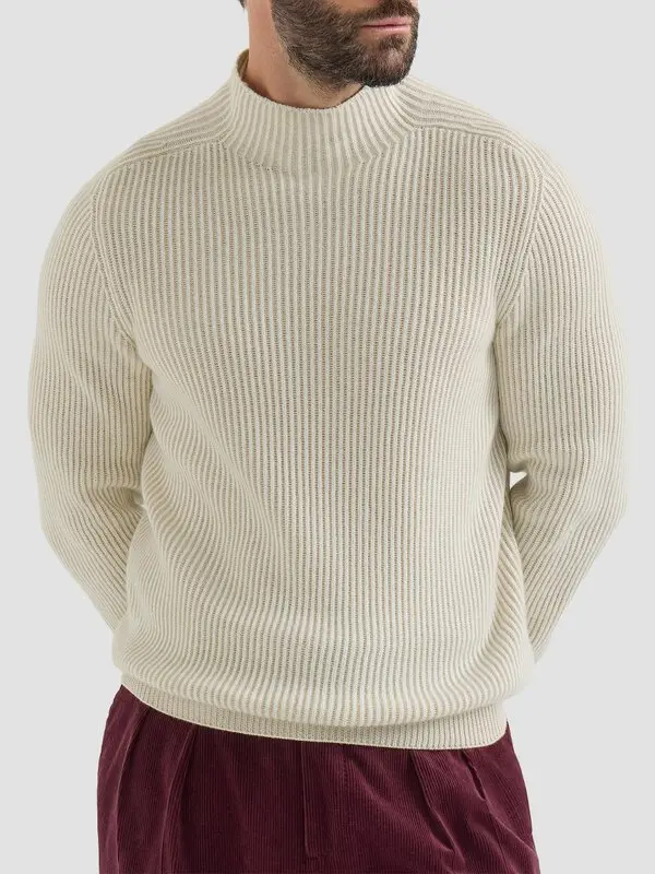 Brunello Cucinelli Cashmere English Rib Turtleneck Sweater
