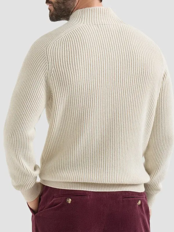 Brunello Cucinelli Cashmere English Rib Turtleneck Sweater