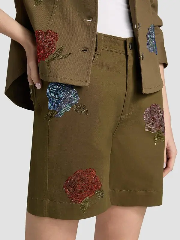 Cinq À Sept Betsy Heatset Roses Bermuda Shorts