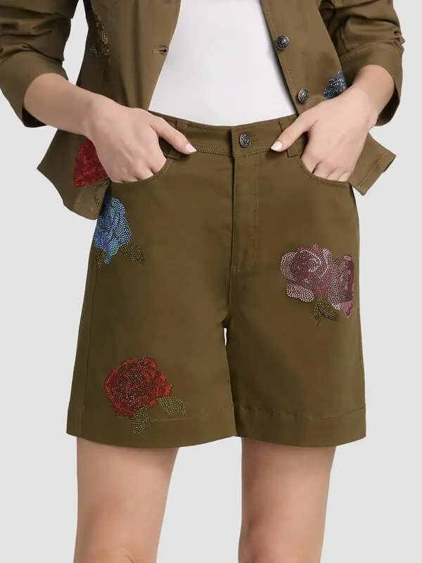 Cinq À Sept Betsy Heatset Roses Bermuda Shorts