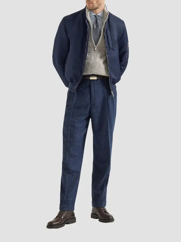 Brunello Cucinelli Cashmere And Silk High-neck Cardigan - Beige