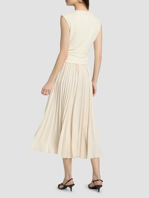 Tanya Taylor Carly Pleated Sleeveless Midi-dress - Cream
