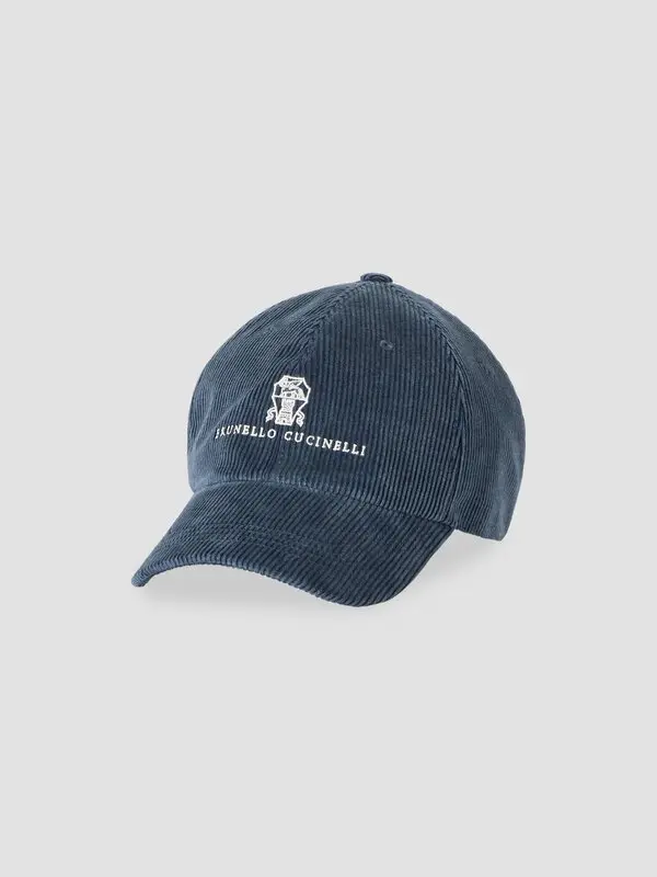 Brunello Cucinelli Comfort Cotton And Cashmere Corduroy Baseball Cap - Blue