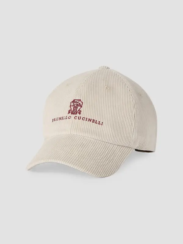 Brunello Cucinelli Comfort Cotton And Cashmere Corduroy Baseball Cap - Ivory