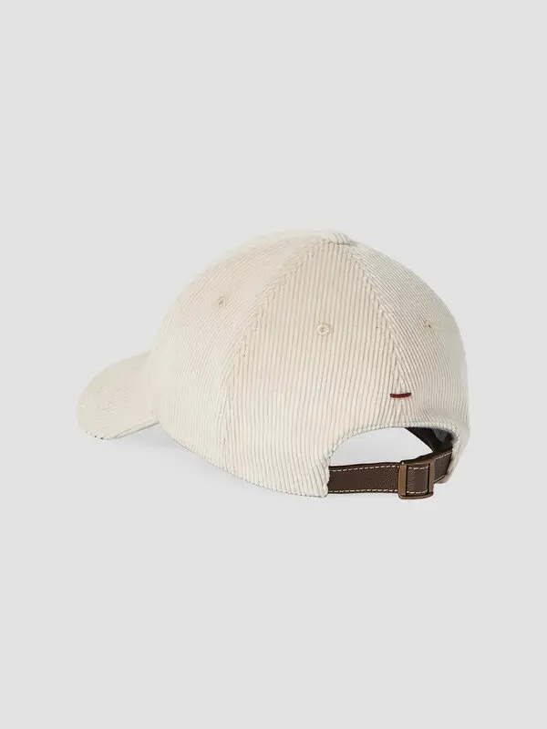 Brunello Cucinelli Comfort Cotton And Cashmere Corduroy Baseball Cap - Ivory