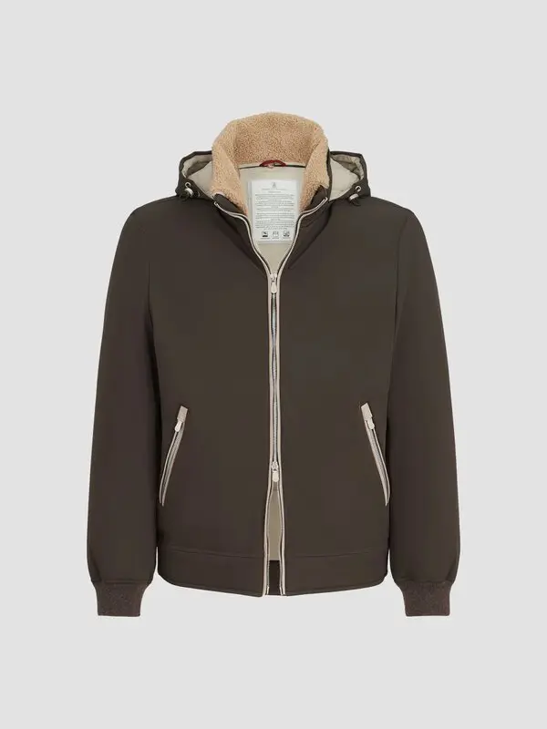 Brunello Cucinelli Stretch Bonded Nylon Down Jacket With Detachable Hood