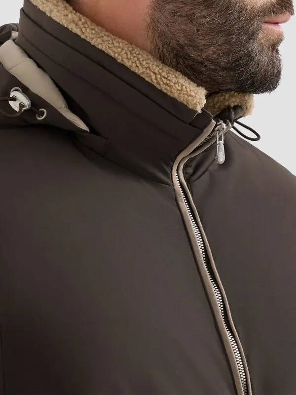 Brunello Cucinelli Stretch Bonded Nylon Down Jacket With Detachable Hood