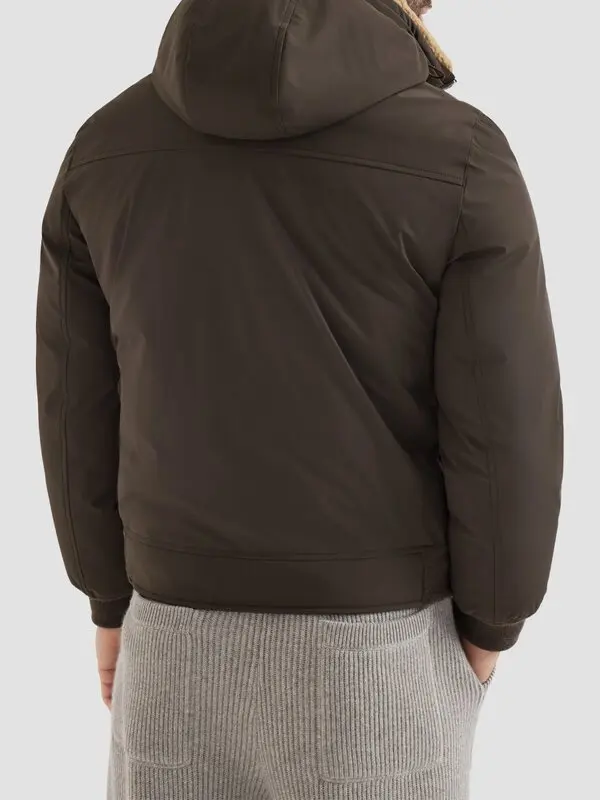Brunello Cucinelli Stretch Bonded Nylon Down Jacket With Detachable Hood