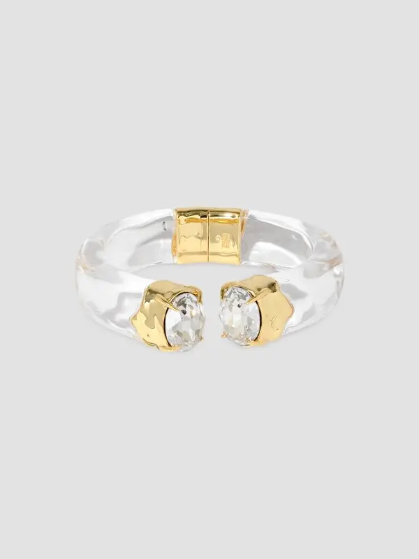 Alexis Bittar Bonbon Gold-plated, Lucite & Crystal Hinged Cuff