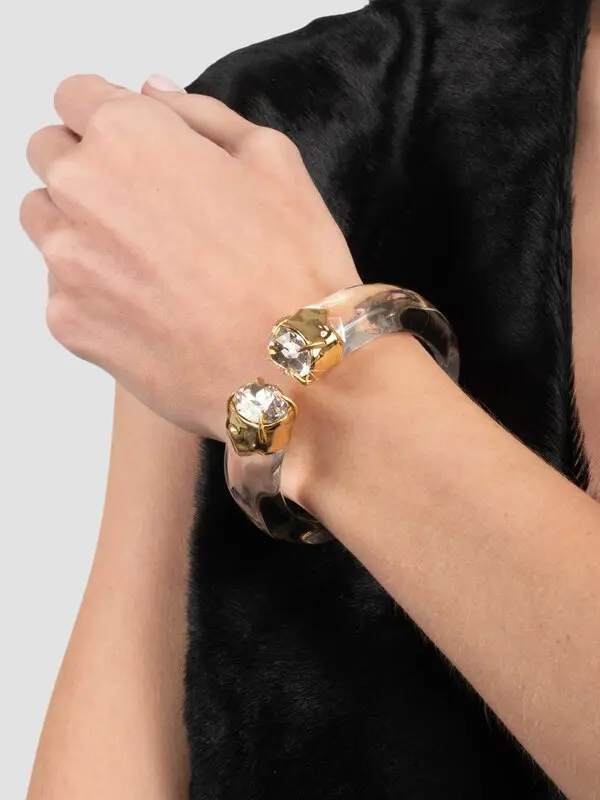 Alexis Bittar Bonbon Gold-plated, Lucite & Crystal Hinged Cuff