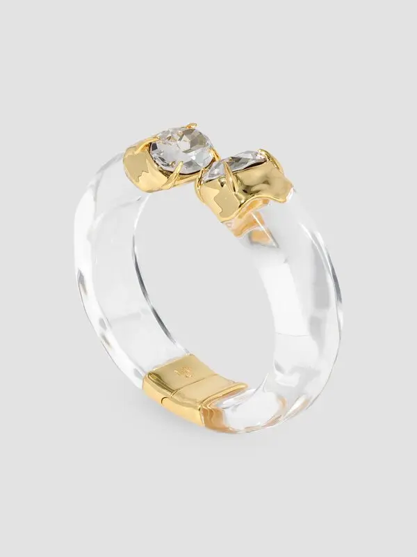 Alexis Bittar Bonbon Gold-plated, Lucite & Crystal Hinged Cuff