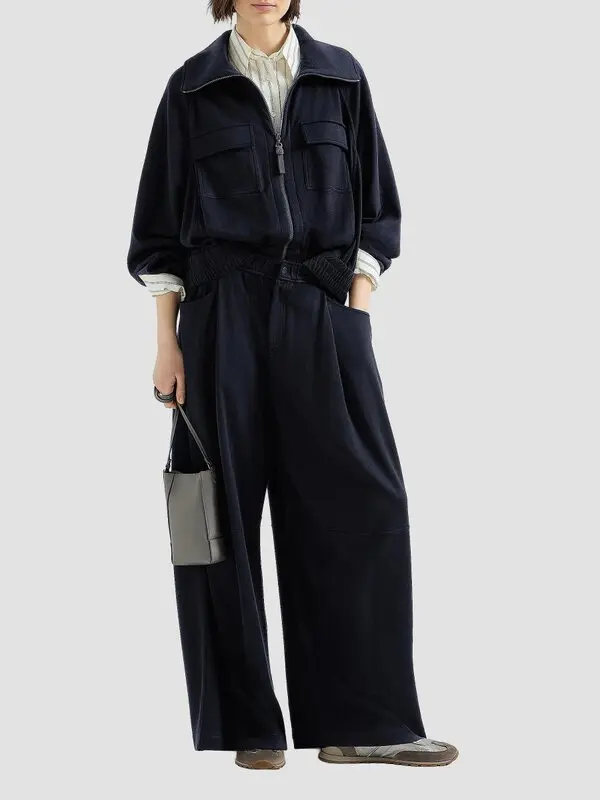 Brunello Cucinelli Cotton And Silk Interlock Track Pants