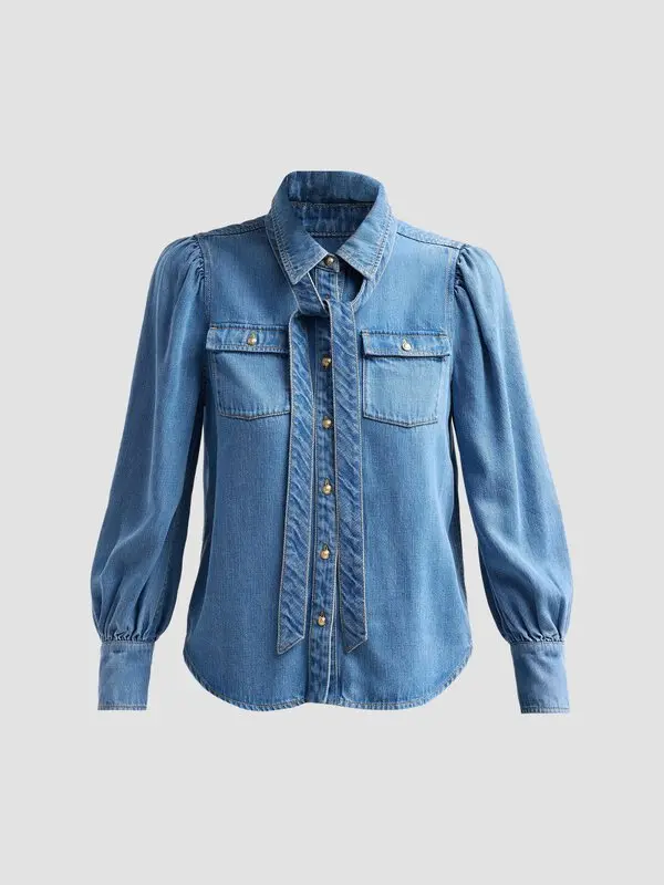 Cinq À Sept Adair Denim Top - Ciel