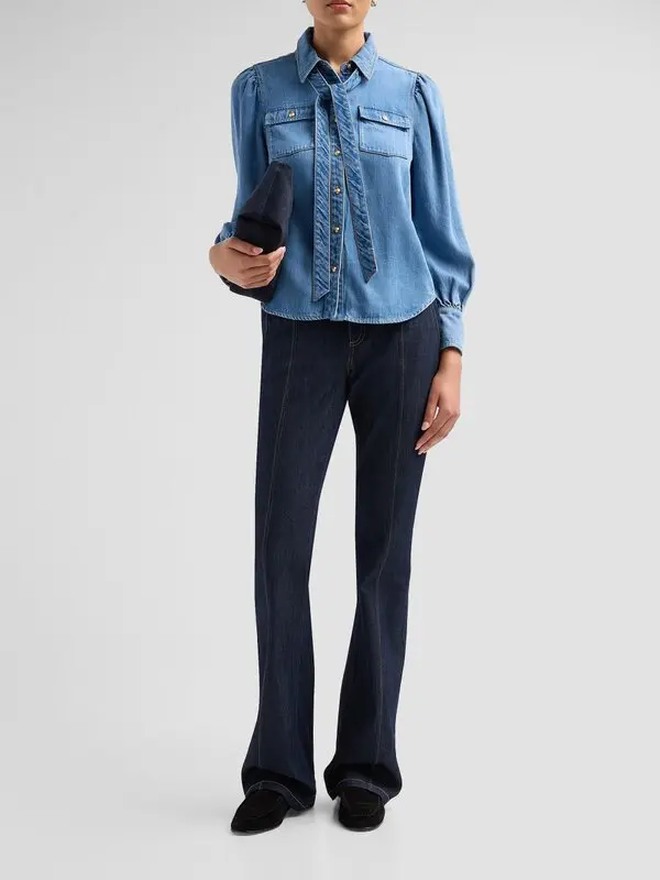 Cinq À Sept Adair Denim Top - Ciel