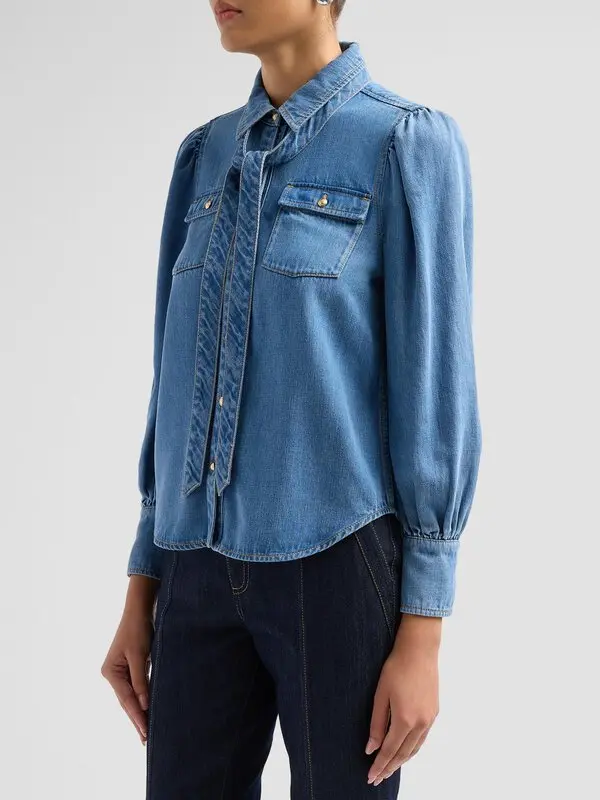 Cinq À Sept Adair Denim Top - Ciel