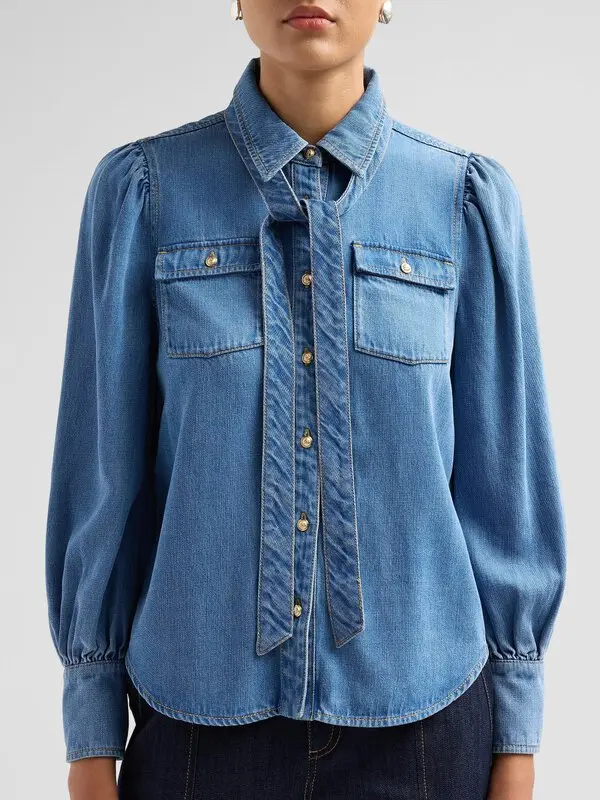 Cinq À Sept Adair Denim Top - Ciel