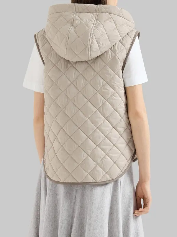 Brunello Cucinelli Lightweight Matte Nylon Quilted Vest - Light Grey