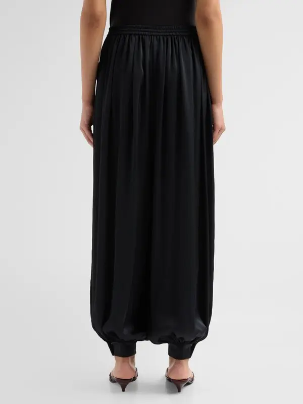 Cinq À Sept Esme Pleated Satin Balloon Pants - Black