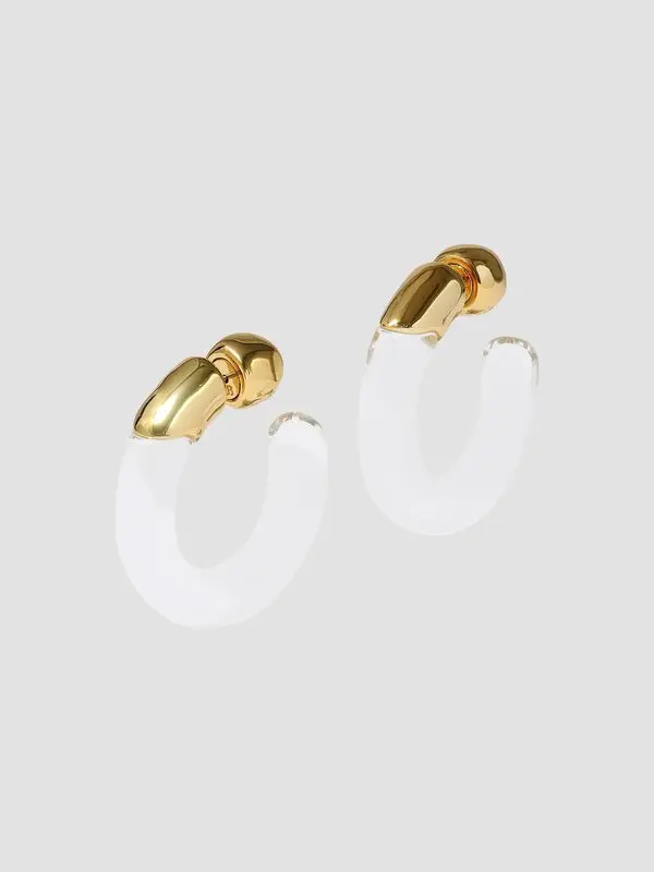 Alexis Bittar Goldtone & Lucite Reversible Hoop Earrings - Clear
