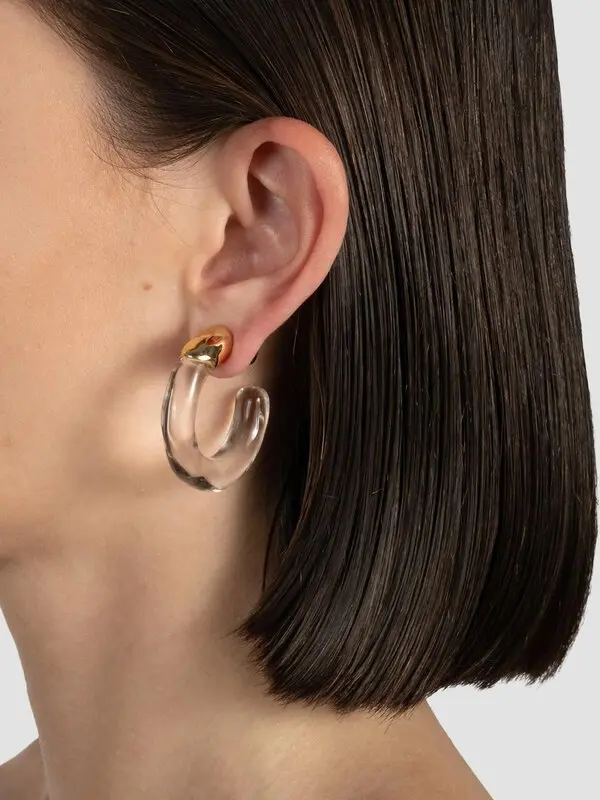 Alexis Bittar Goldtone & Lucite Reversible Hoop Earrings