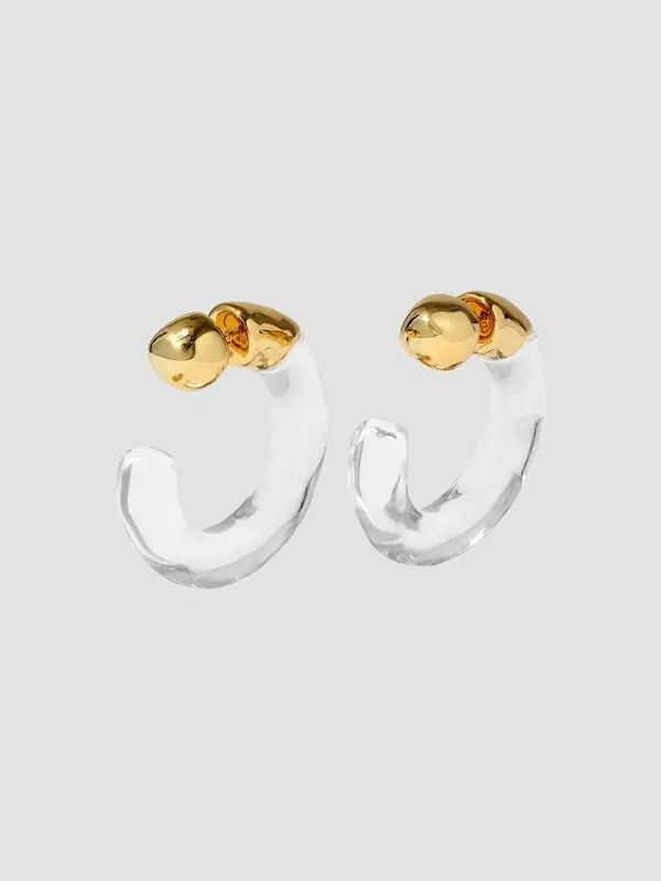 Alexis Bittar Goldtone & Lucite Reversible Hoop Earrings