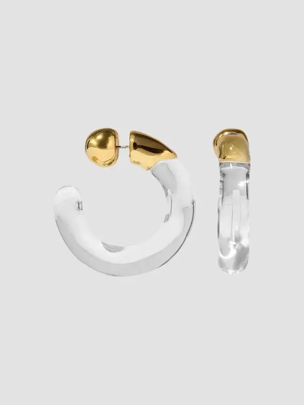 Alexis Bittar Goldtone & Lucite Reversible Hoop Earrings