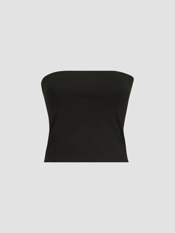 Brunello Cucinelli Stretch Cotton Jersey Bandeau Top - Black