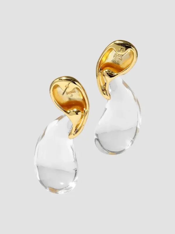 Alexis Bittar Modernist Goldtone & Lucite Drop Earrings