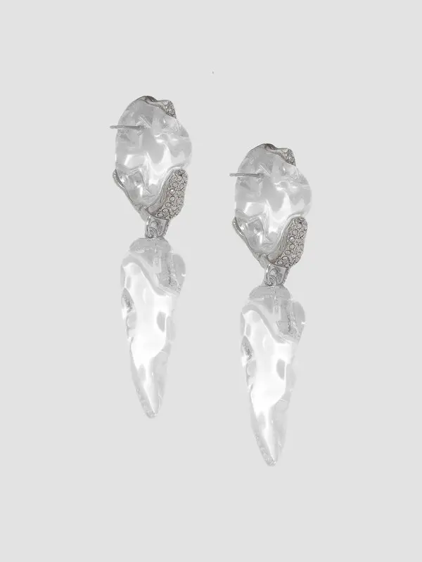 Alexis Bittar Silverlake Rhodium-plated, Lucite & Crystal Drop Earrings