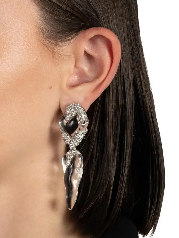 Alexis Bittar Silverlake Rhodium-plated, Lucite & Crystal Drop Earrings - Clear