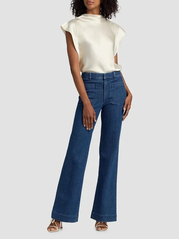 Tanya Taylor Adrien Satin Crepe Top - Ivory