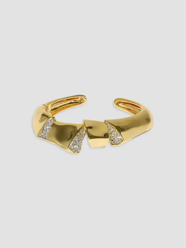 Alexis Bittar Solanales 14k--plated, Rhodium-plated & Hinged Cuff - Crystal