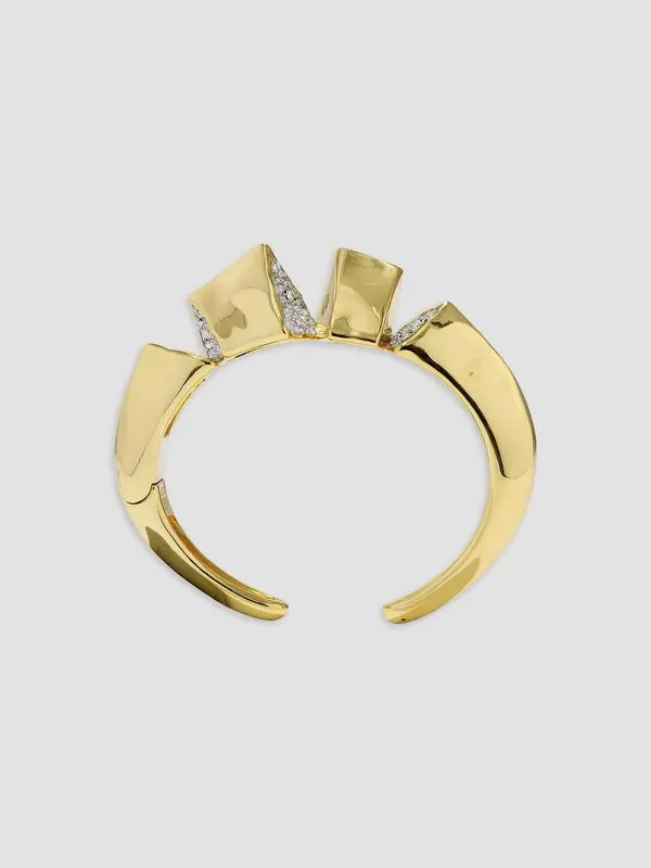 Alexis Bittar Solanales 14k--plated, Rhodium-plated & Hinged Cuff - Crystal