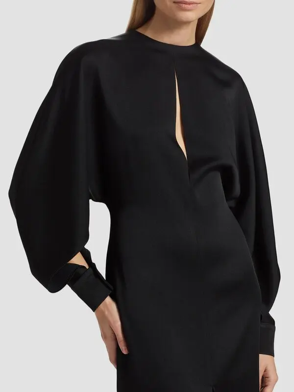Michael Kors Satin Keyhole Slit Gown