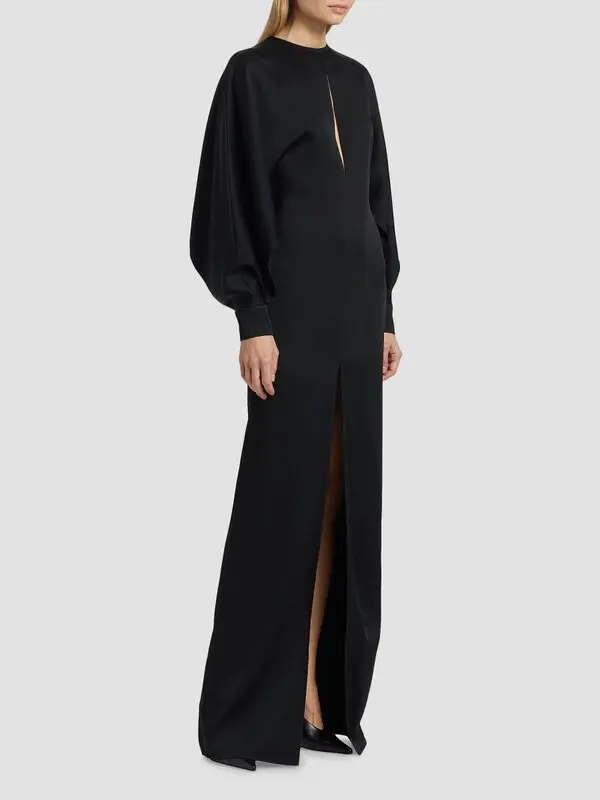 Michael Kors Satin Keyhole Slit Gown