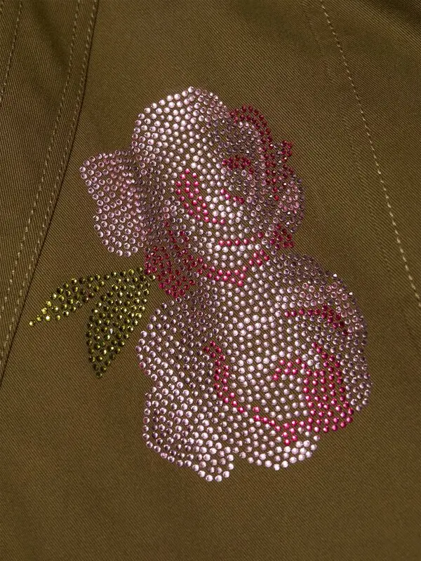 Cinq À Sept Zola Crystal Roses Cargo Pants - Dark Olive Multi