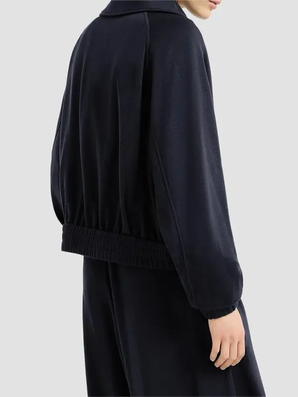 Brunello Cucinelli Cotton And Silk Interlock Cardigan With Shiny Zipper Pull