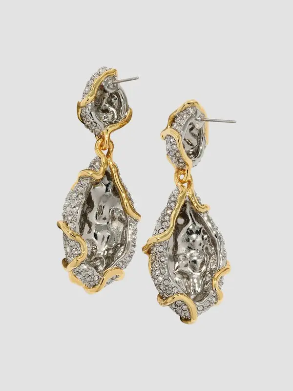 Alexis Bittar Solanales Rhodium-plated, 14k-gold-plated & Pebble Drop Earrings