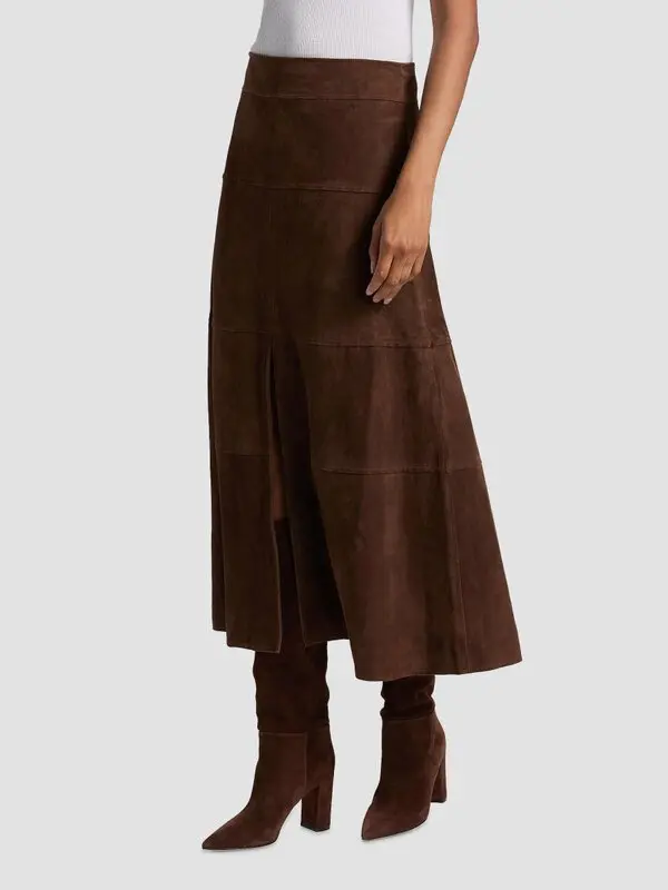 Tanya Taylor Hudson Suede Midi-skirt
