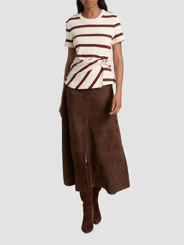 Tanya Taylor Hudson Suede Midi-skirt