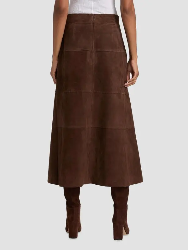 Tanya Taylor Hudson Suede Midi-skirt