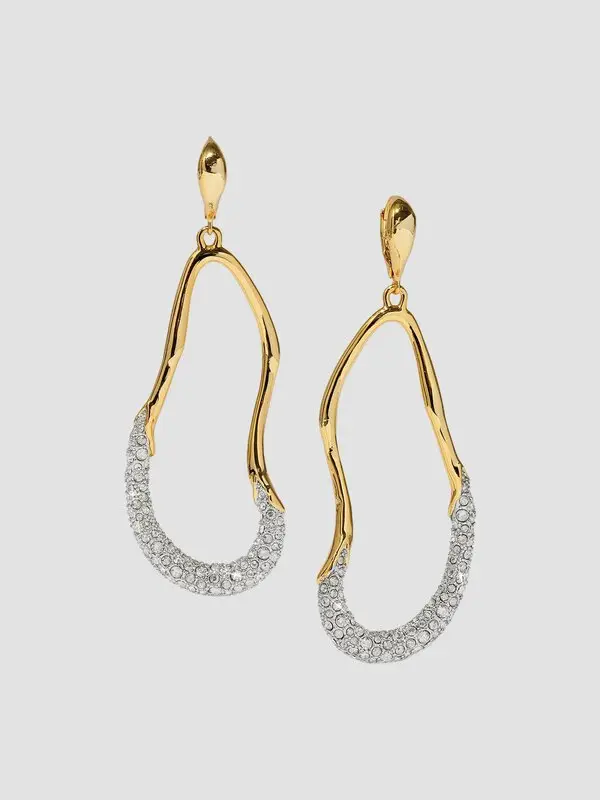 Alexis Bittar Solanales 14k-gold-plated, Rhodium-plated & Hoop Drop Earrings - Crystal