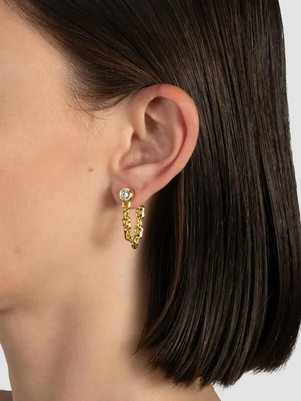 Alexis Bittar Asterales 14k--plated & Cubic Zirconia Chain Drop Earrings